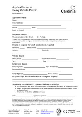 Fillable Online Application form - Cardinia Shire Council Fax Email Print - pdfFiller