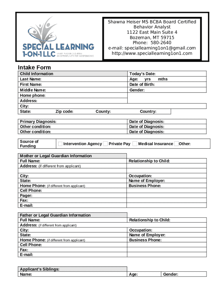 Intake Doc Template | pdfFiller