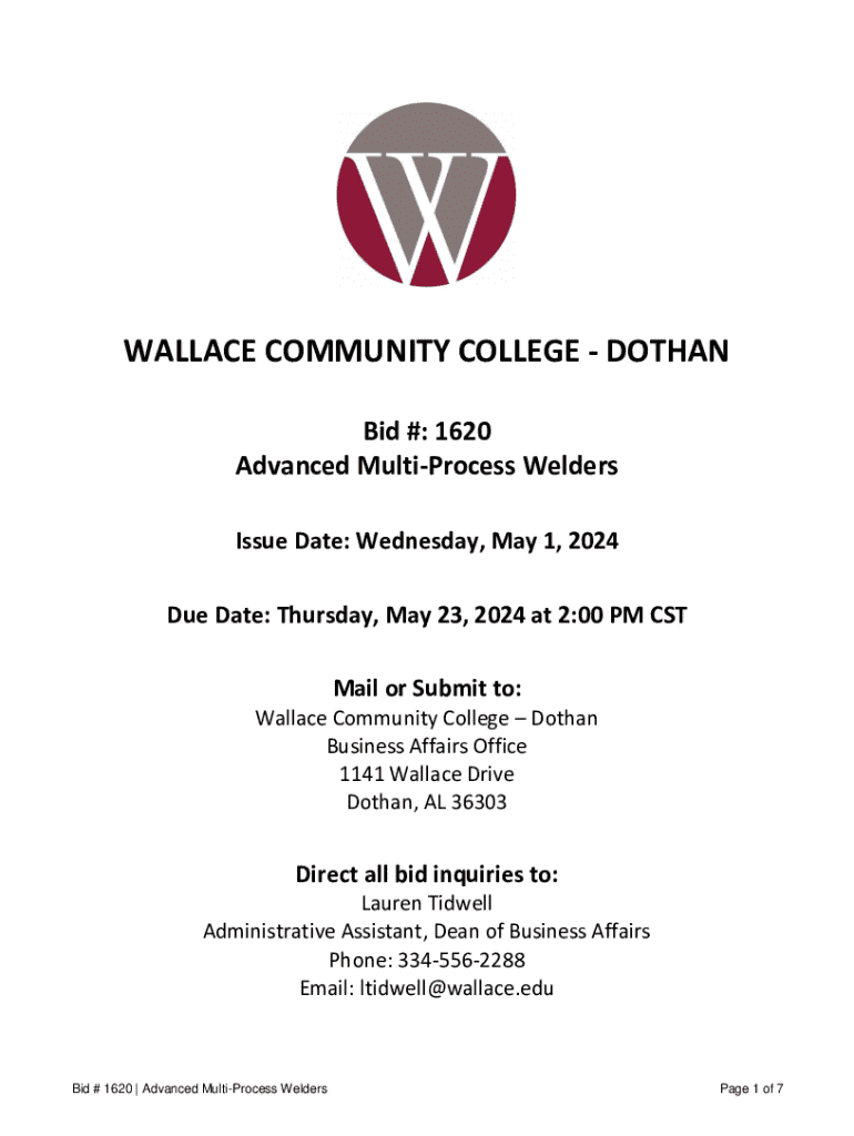 Fillable Online Advanced Multi-process Welders Bid Solicitation Fax ...