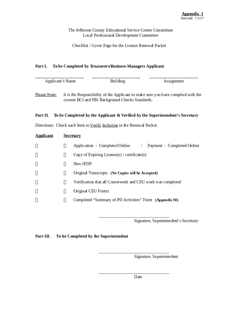 Appendix I Revised: 7/1/17 Doc Template | pdfFiller