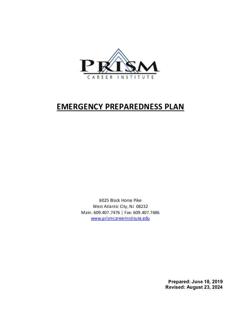Fillable Online Emergency Preparedness Plan - Prism Career Institute Fax Email Print - pdfFiller