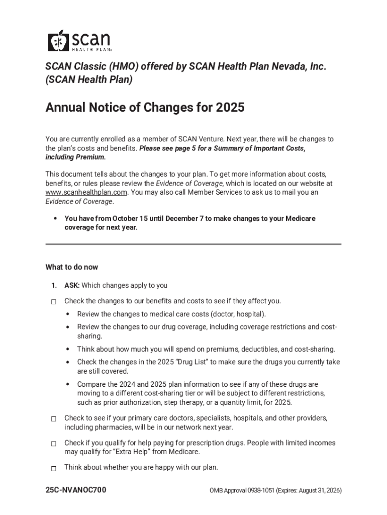 Fillable Online Annual Notice of Changes for 2025 Fax Email Print ...