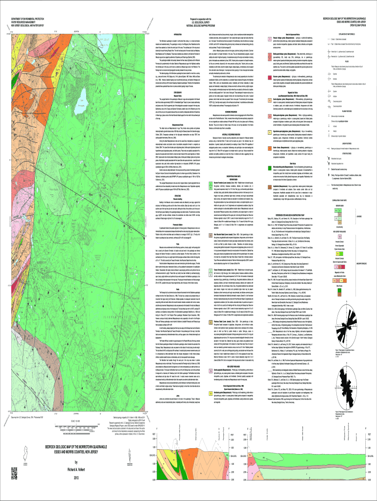 Fillable Online NJDEP - NJGWS - Open-File Map OFM 98, Bedrock Geology ...