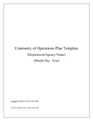 Fillable Online Continuity of Operations Plan (coop) Fax Email Print ...