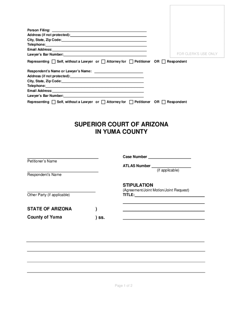 Fillable Online STIPULATION (Agreement/Joint Motion/Joint Request); GN70f ; STP ... Fax Email ...