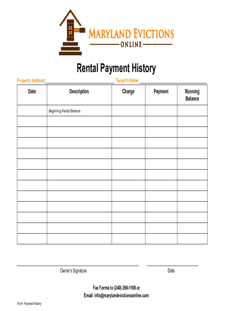 Fillable Online Rental Payment History Fax Email Print - pdfFiller