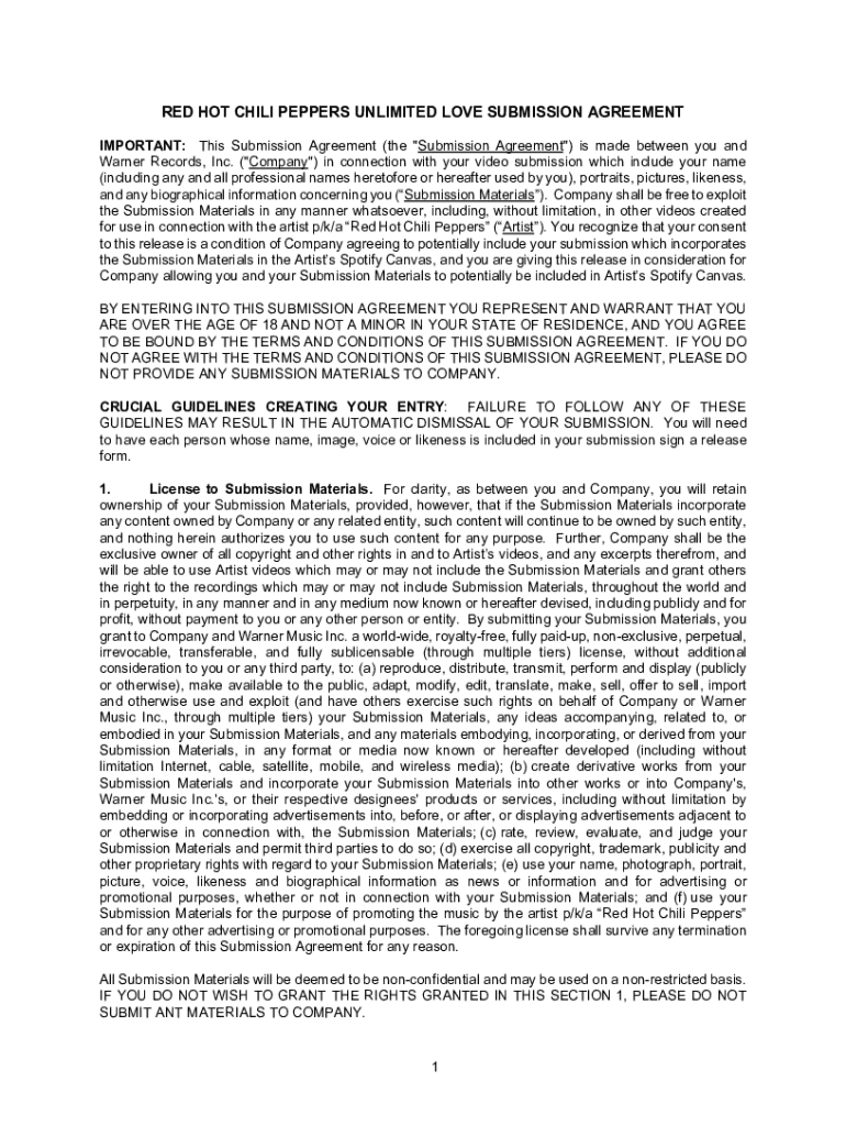 Fillable Online Submission Agreement.pdf Fax Email Print - pdfFiller