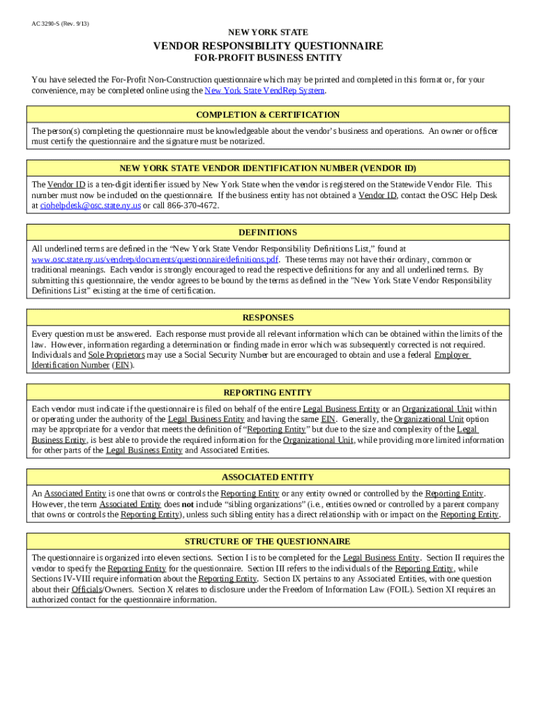 for-profit Non-construction Questionnaire Doc Template | pdfFiller