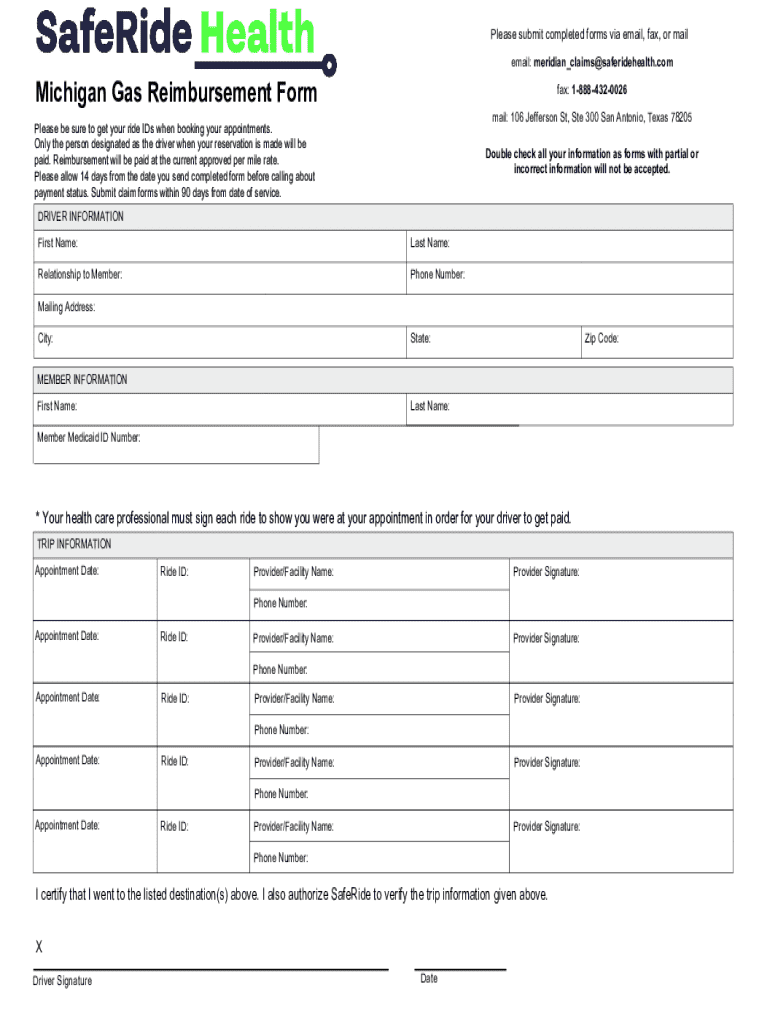 Saferide Claim Form Pdf - Fill Online, Printable, Fillable, Blank ...