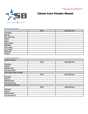 Fillable Online Personal and Confidential Client Fact Finder Fax Email ...
