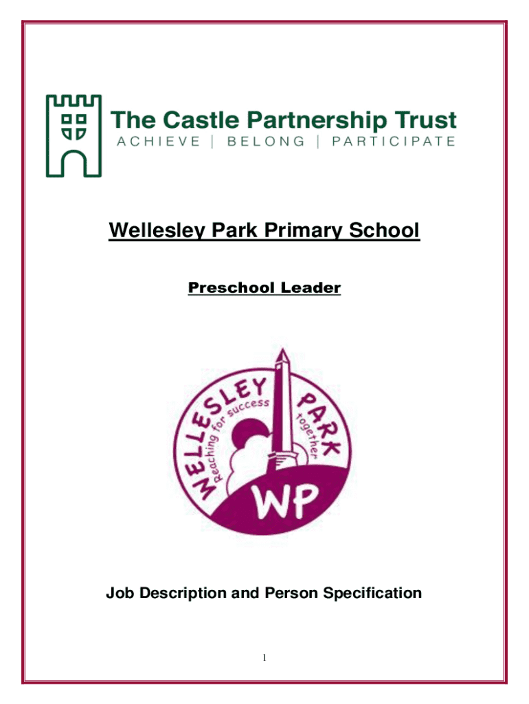 Fillable Online We\'re Hiring!Are you... - Wellesley Park Primary School Fax Email Print - pdfFiller