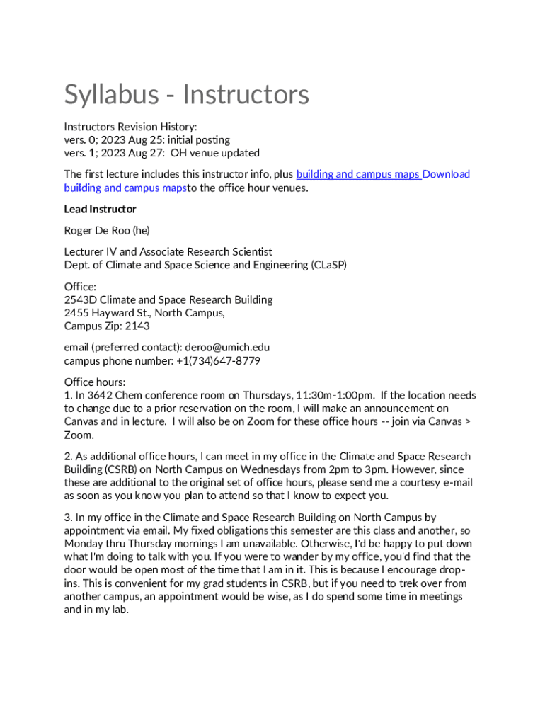 Fillable Online How do I use the Syllabus as an instructor? - 638 Fax Email Print - pdfFiller