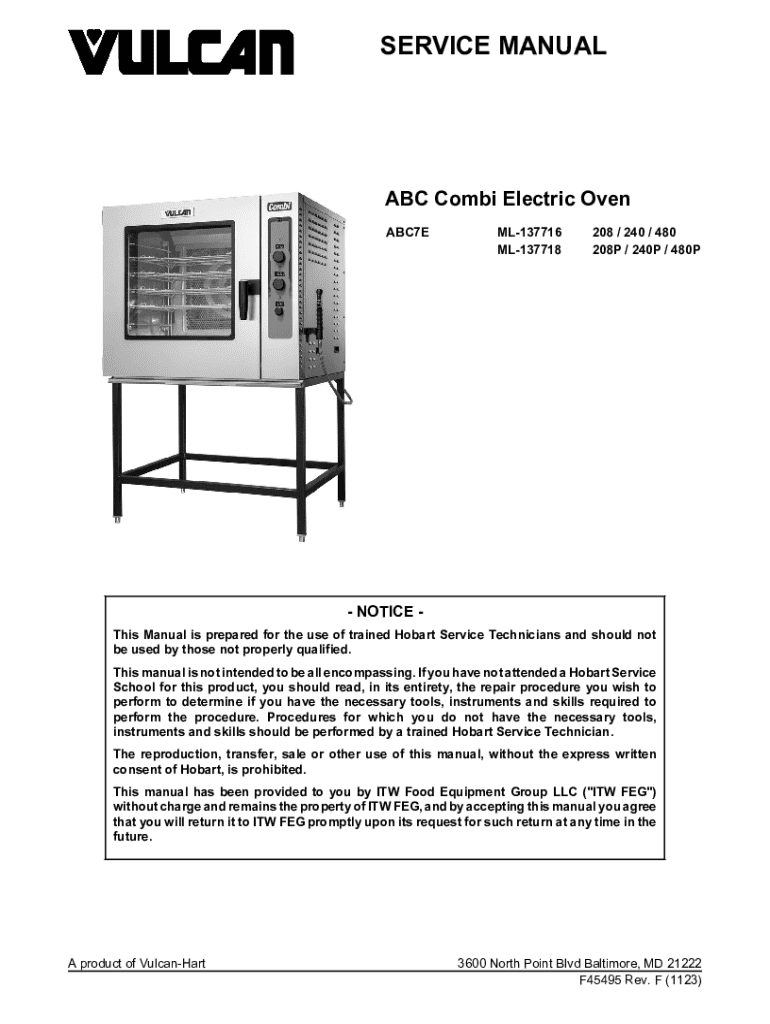 Fillable Online Service Manual for Abc Combi Electric Oven Fax Email ...