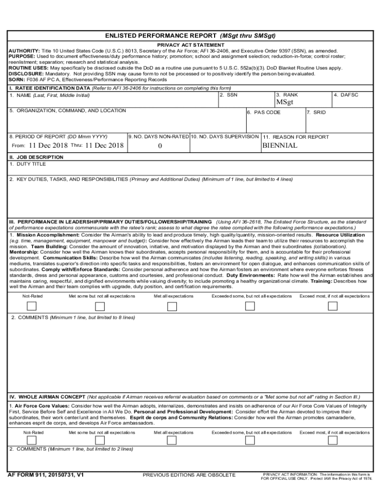Fillable Online AF Form 911 Fax Email Print - pdfFiller