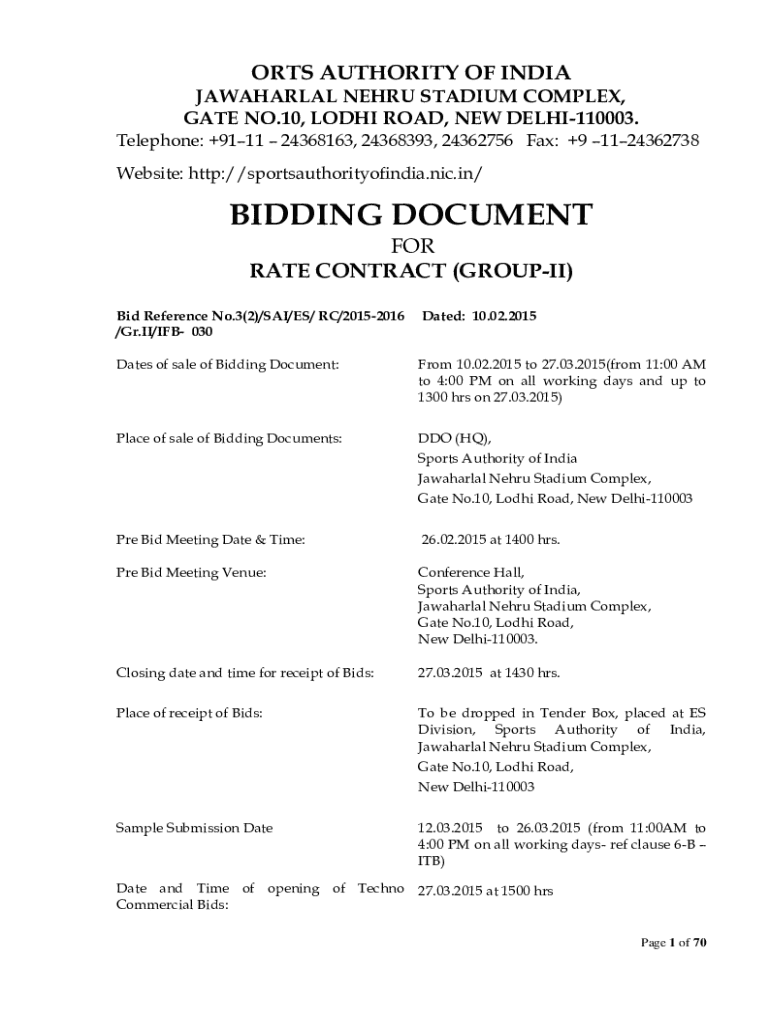 Fillable Online E-Bidding Document Sanitary items & Livery Items Fax ...