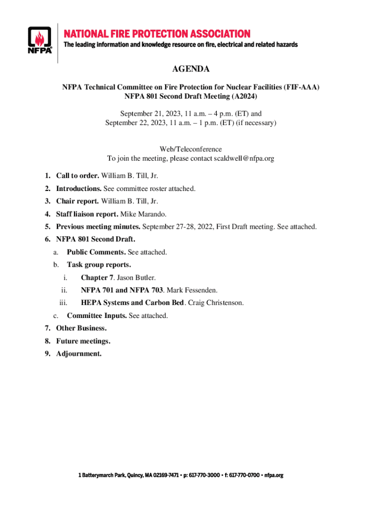 Fillable Online Nfpa 801 Second Draft Meeting (a2024) Fax Email Print ...