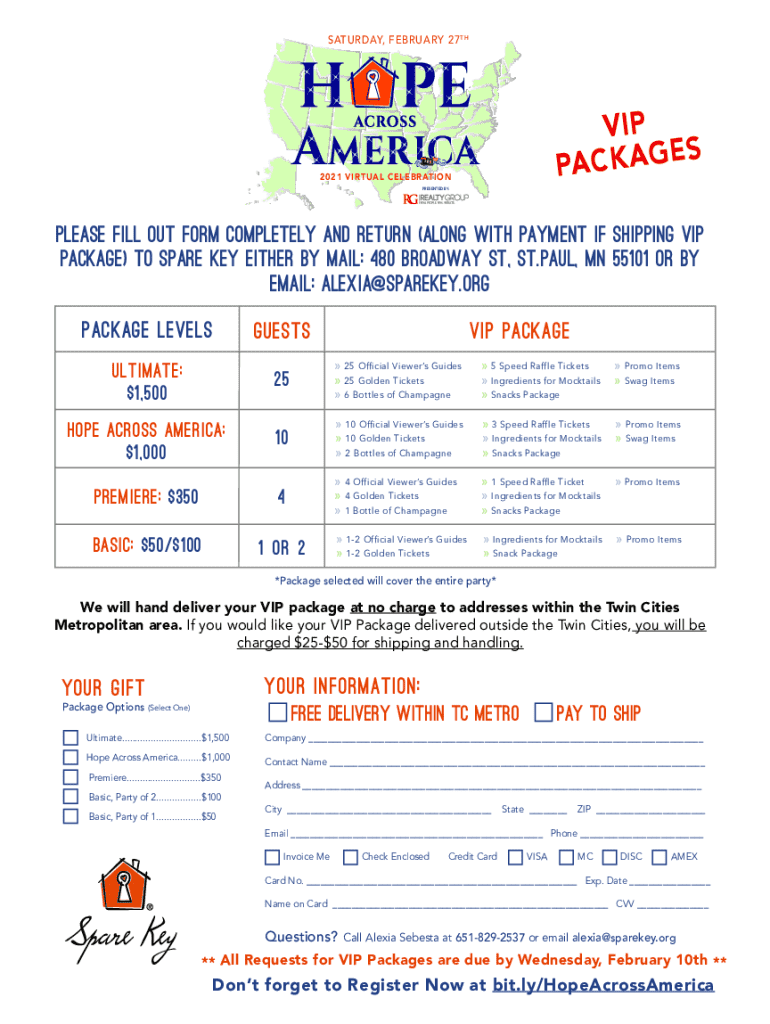 Fillable Online 2021 Virtual Celebration Vip Package Order Fax Email ...