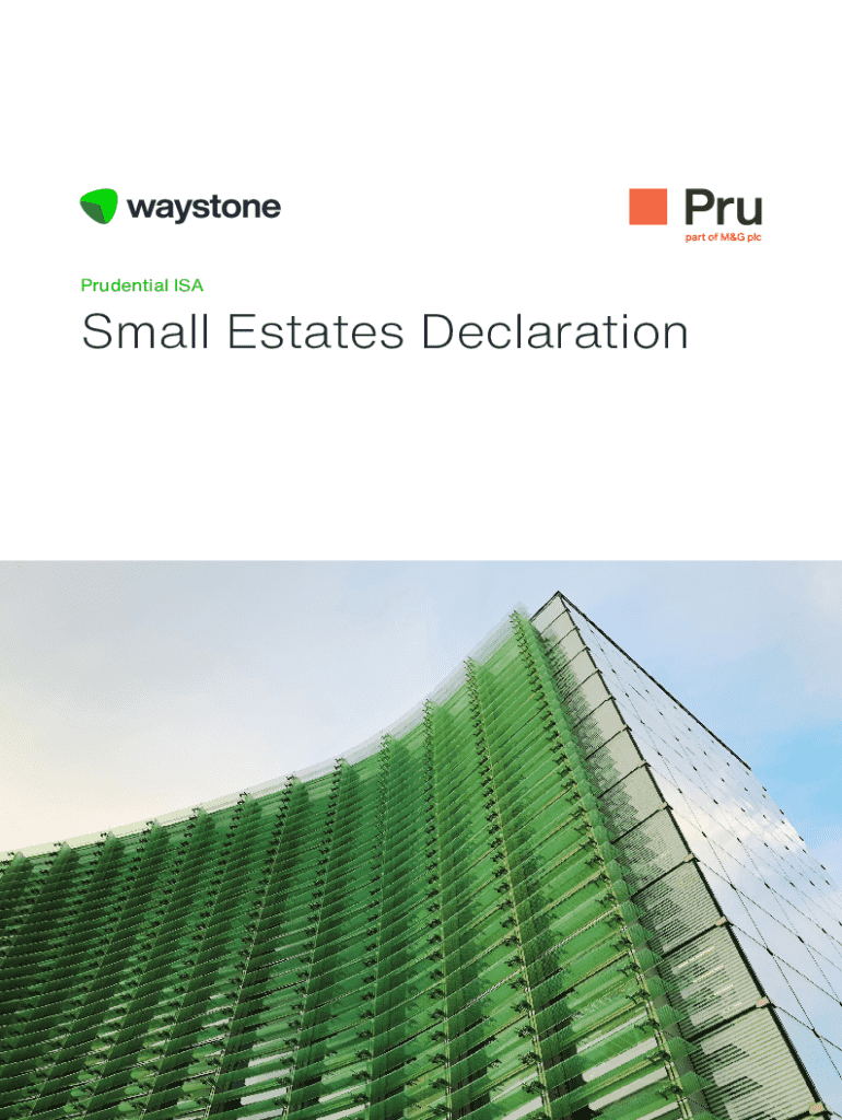 Fillable Online Prudential Isa Small Estates Declaration Fax Email ...