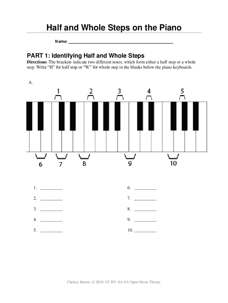 Fillable Online Half and Whole Steps on the Piano Fax Email Print ...