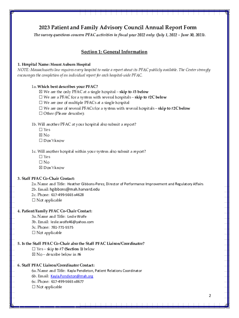 Fillable Online 2023 PFAC Report Template Fax Email Print - pdfFiller