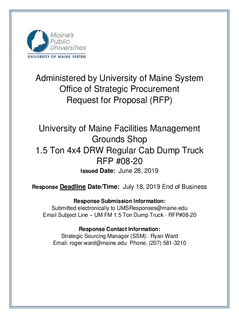 Fillable Online Request for Proposal (rfp) #08-20 Fax Email Print - pdfFiller