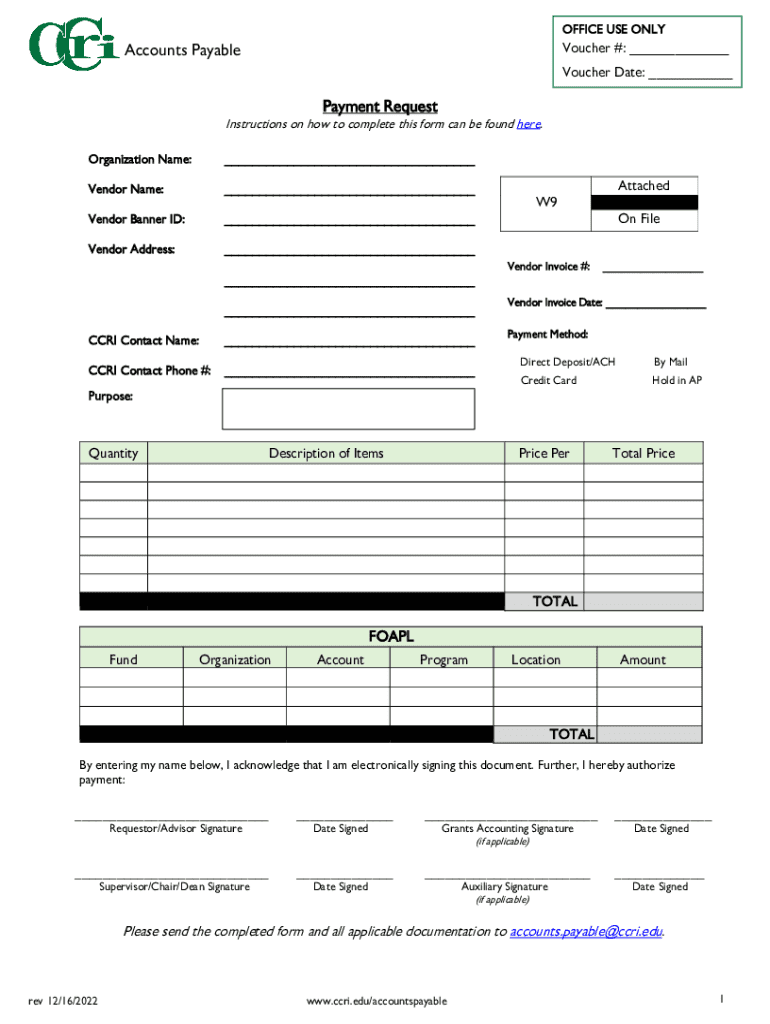 Fillable Online Accounts Payable Payment Request Fax Email Print - pdfFiller