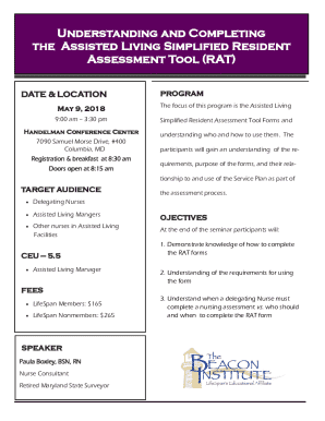 Fillable Online Understanding and Completing the Assisted Living ...