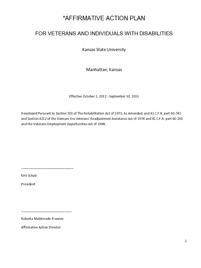 Fillable Online Affirmative Action Plan Fax Email Print - pdfFiller