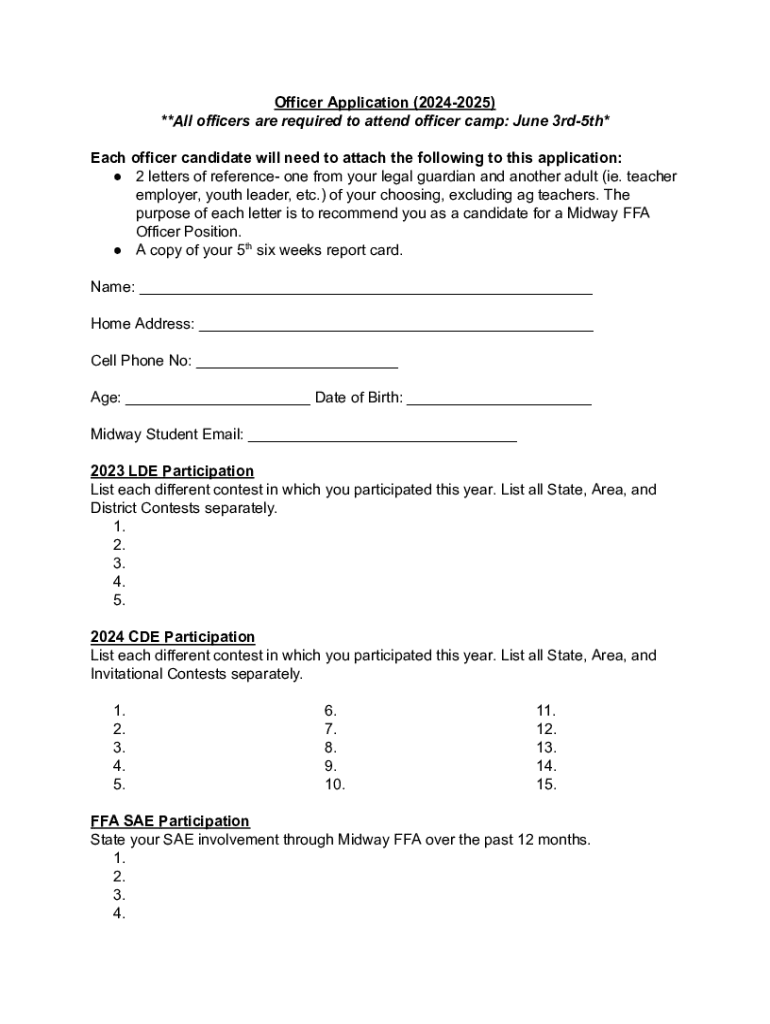 Fillable Online Official Officer Application 24-25 - cloudfront.net Fax Email Print - pdfFiller