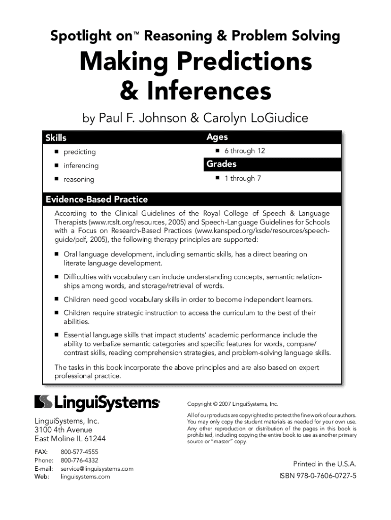 Fillable Online Making Predictions & Inferences Fax Email Print - pdfFiller
