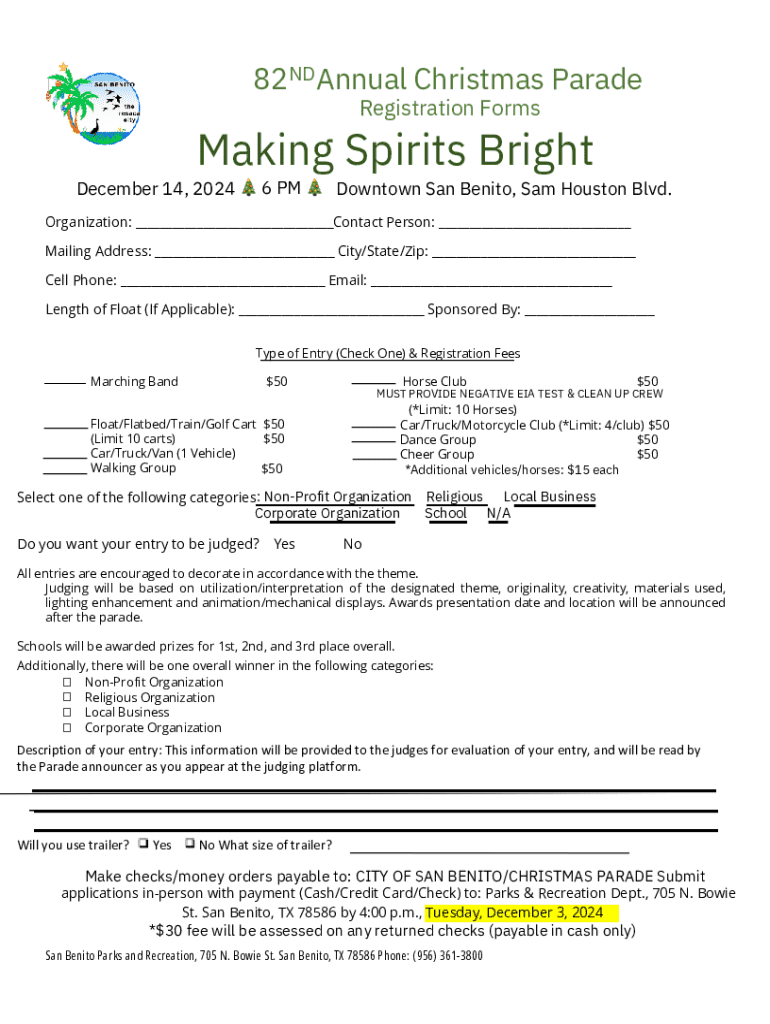 Fillable Online Sweater Christmas Parade Entry Form.pdf Fax Email Print ...