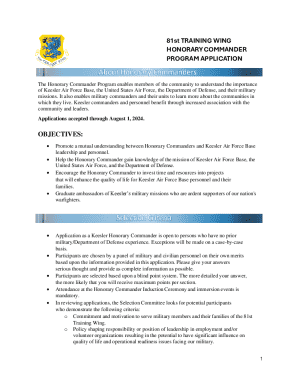 Fillable Online 81st Training Wing Honorary Commander Program ...