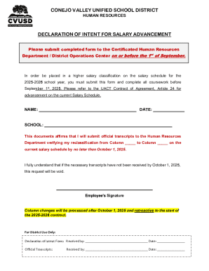 Fillable Online Declaration of Intent for Salary Advancement Fax Email Print - pdfFiller