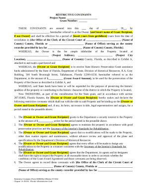 Restrictive Covenants Doc Template | pdfFiller