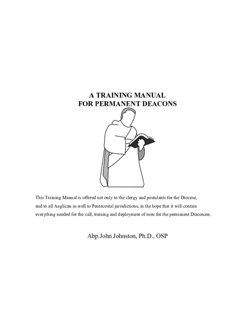 Fillable Online a Training Manual for Permanent Deacons Fax Email Print ...