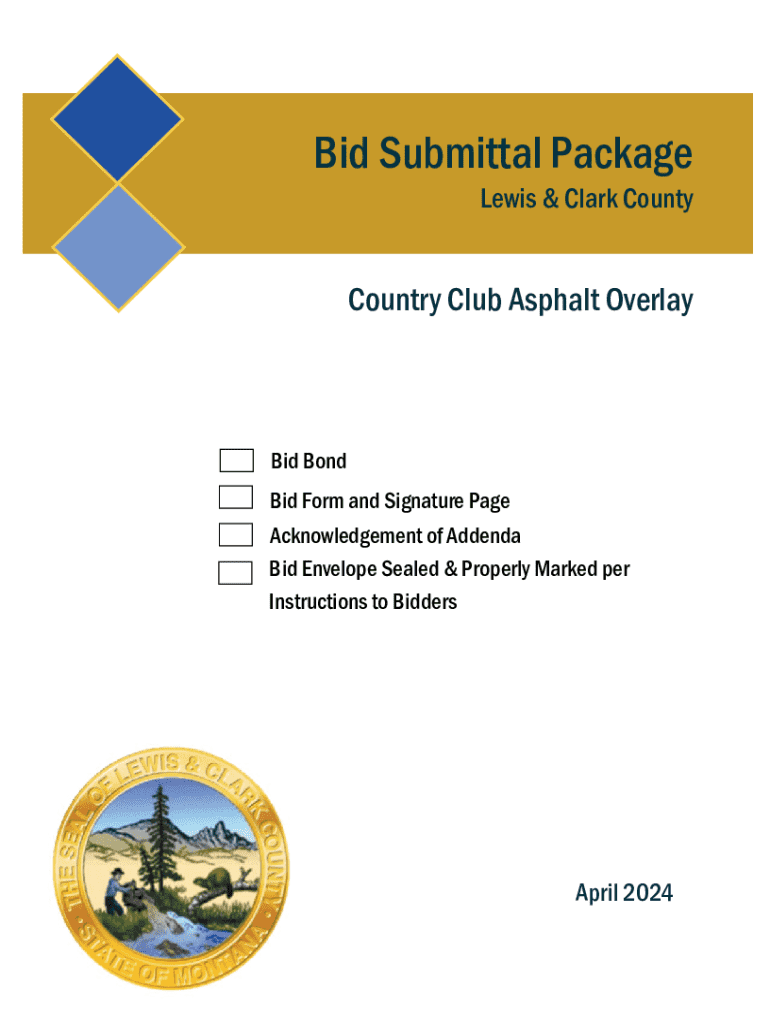 Fillable Online Country Club Asphalt Overlay Bid Package Fax Email ...