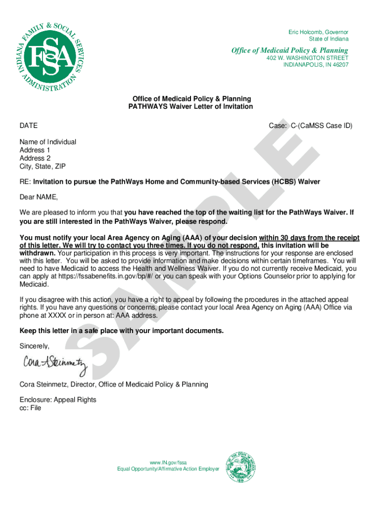 Fillable Online Invitation to Pursue the Pathways Home and Community ...