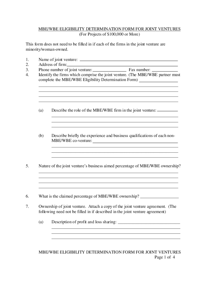 Fillable Online part e: mbe/wbe bid participation waiver request form ...