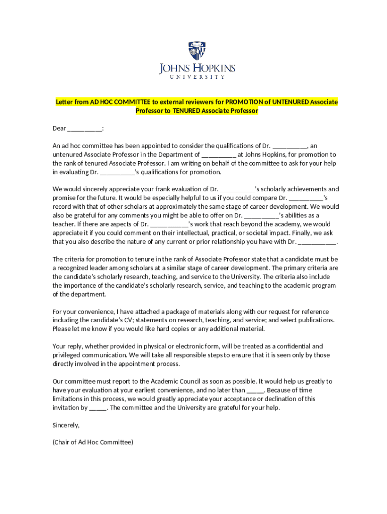 Promotion Evaluation Request Doc Template | pdfFiller