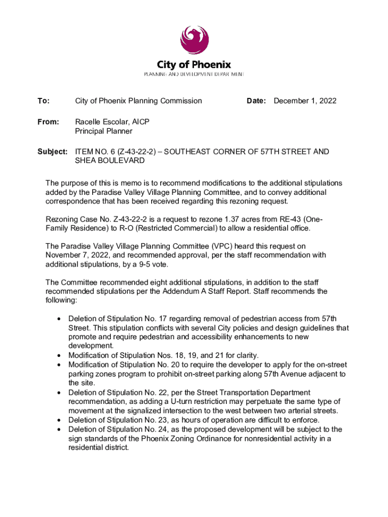 Fillable Online To: City of Phoenix Planning Commission Date: January 5, ... Fax Email Print ...