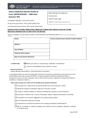 Home Medicines Review Referral (HMR/DMMR) Doc Template | pdfFiller