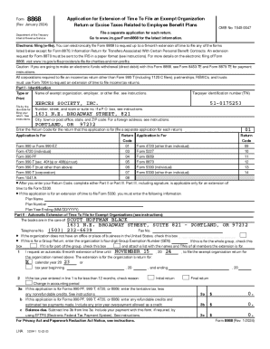 Fillable Online Application for Extension of Time to File an Exempt Organization Return or ...