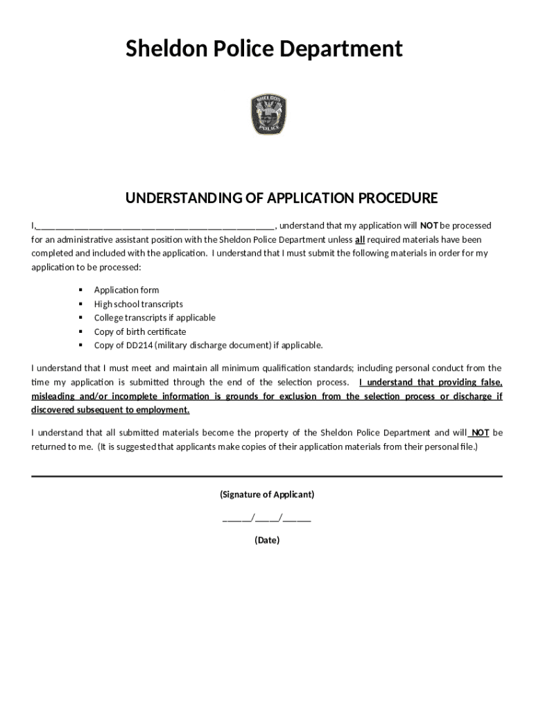 Police Department Administrative AssistantCity of Sheldon Doc Template ...