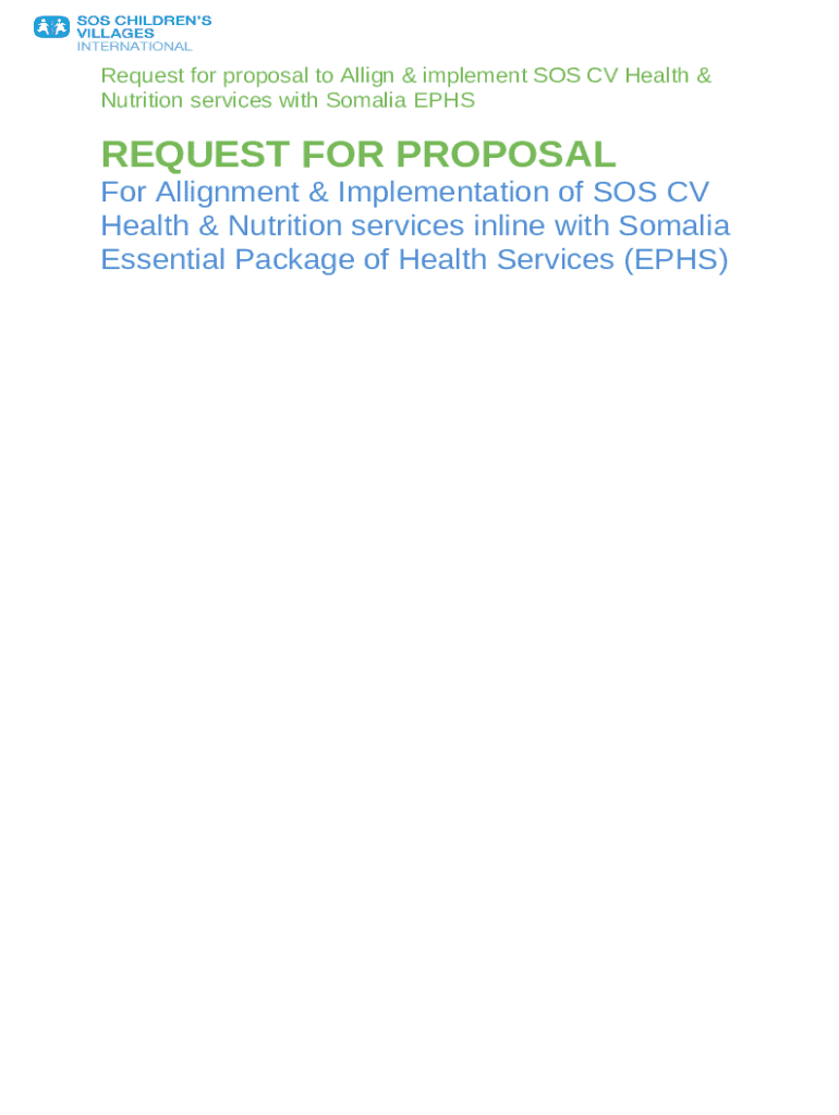 Request for proposal to Allign & implement SOS CV Health ... Doc Template | pdfFiller
