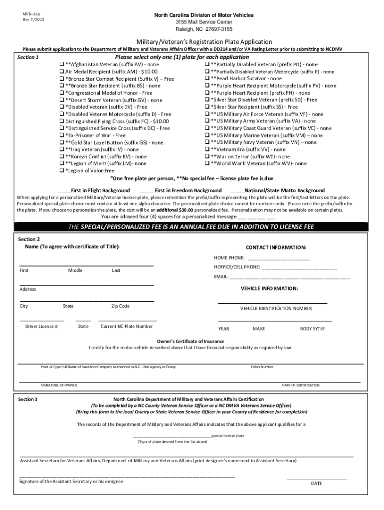 Fillable Online Form Mvr 33AFill Out Printable PDF Forms Online Fax ...
