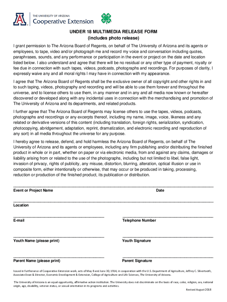 Fillable Online Multi-Media Model Release and FERPA Authorization Fax ...