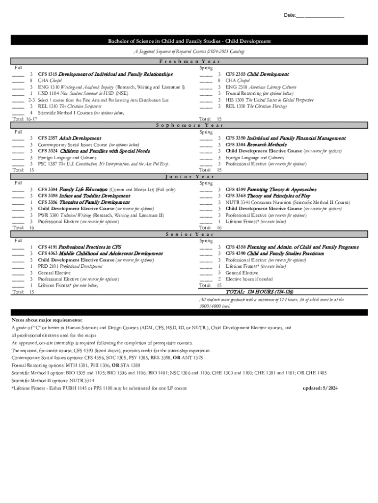 Fillable Online A Suggested Sequence of Required Courses (2024-2025 Catalog) Fax Email Print ...