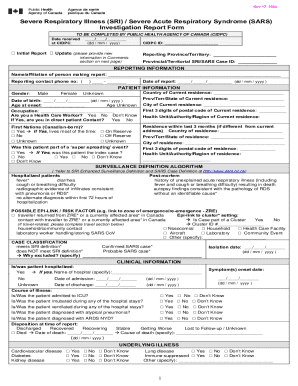 Fillable Online Sri/sars Investigation Report Fax Email Print - pdfFiller