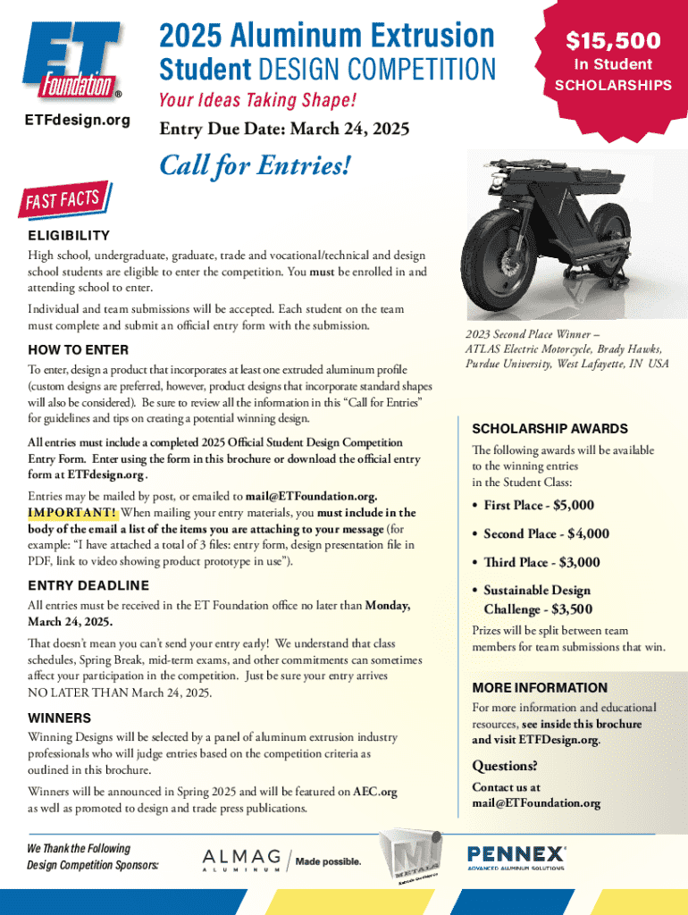 Fillable Online 2025 Aluminum Extrusion Student Design Competition ...