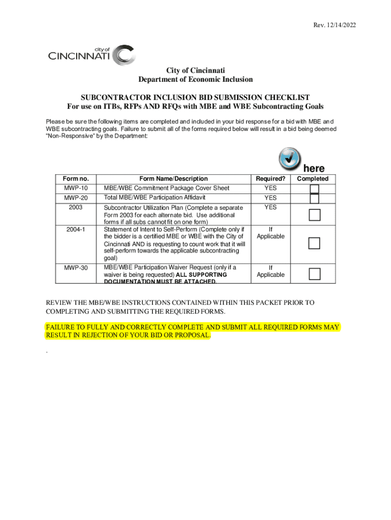 Fillable Online City of Cincinnati - Department of Economic Inclusion ...